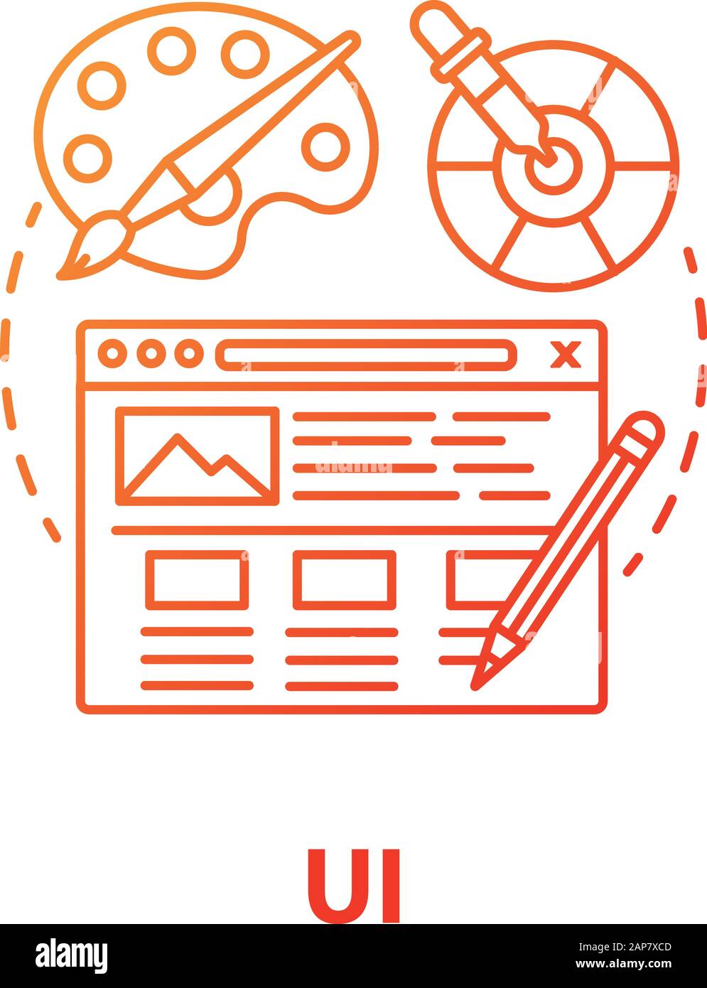 UI concept icon. Software creative interface development idea thin line ...