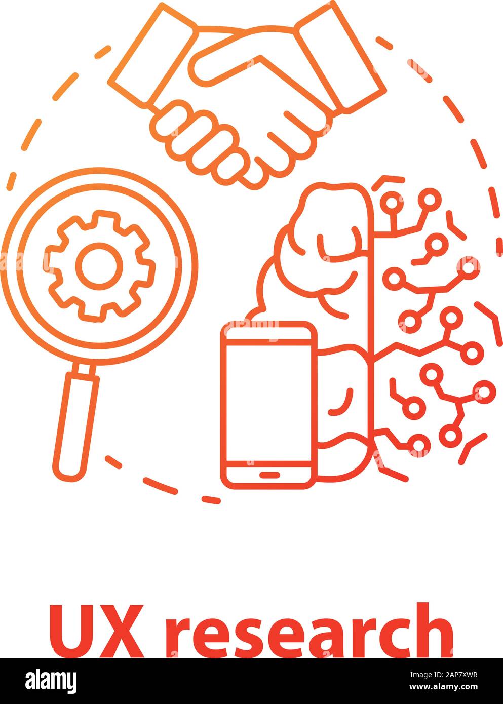 UX research concept icon. Software development idea thin line ... UX research concept icon. Software development idea thin line ...