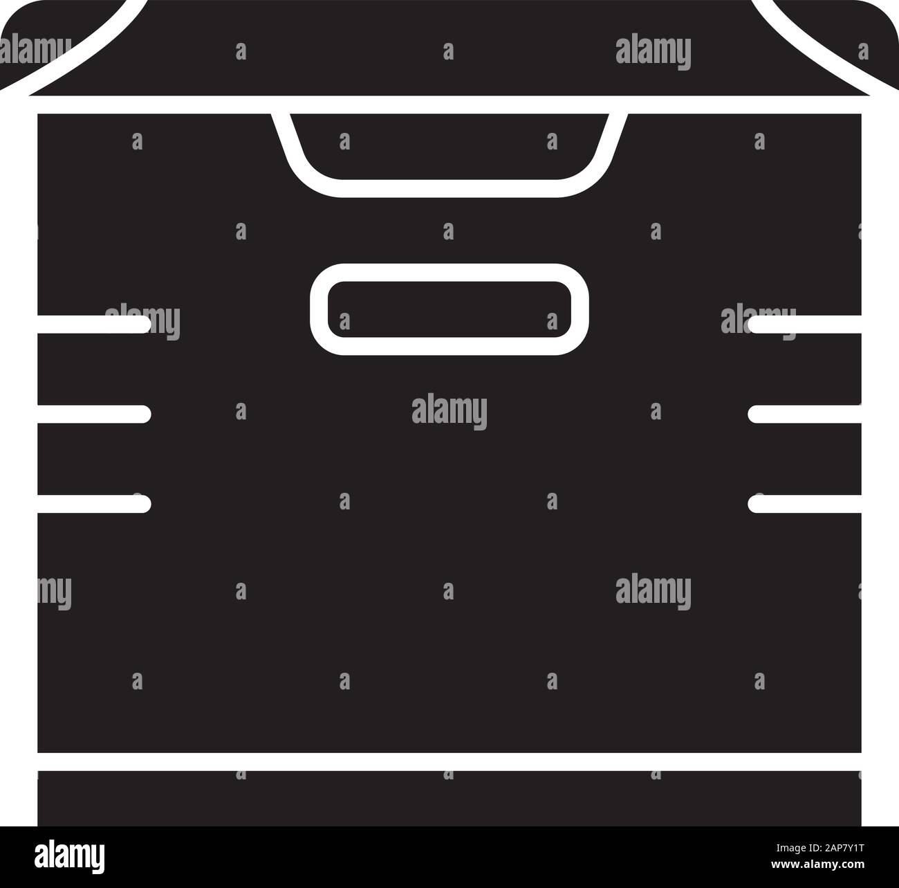 Storage glyph icon. Chest. Box for storing goods. Allocated space in ...