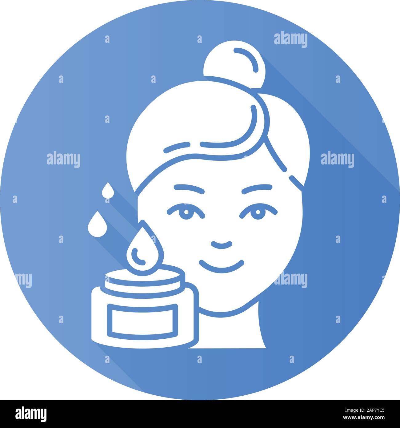 Beauty water blue flat design long shadow glyph icon. Skin care ...