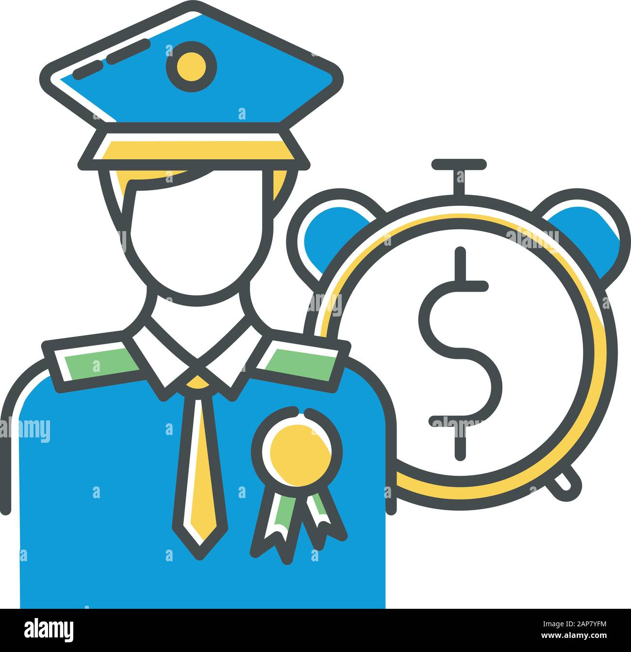 Loans for veterans color icon. Credit for military man. Money for ...