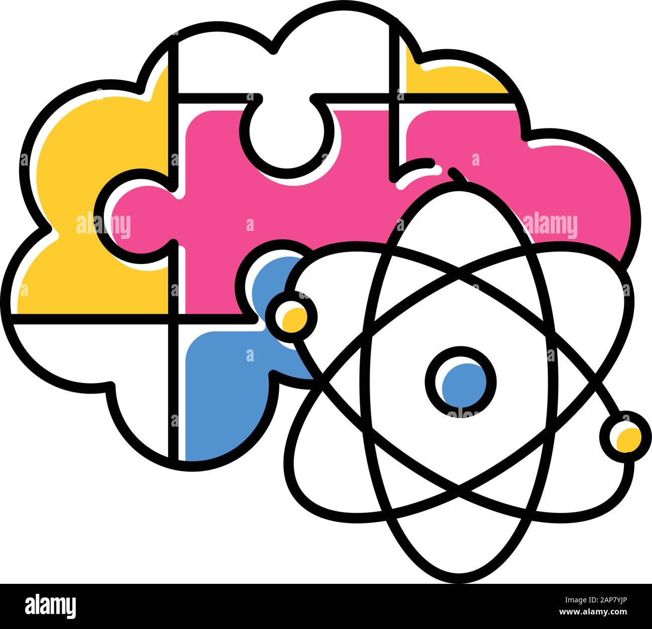 Brain teaser color icon. Science puzzle, riddle, logic game. Mental ...