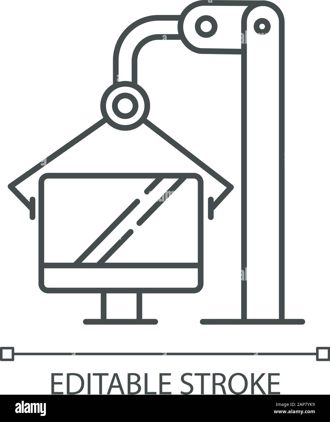 Computer industry linear icon. Information technology. Digital sector ...