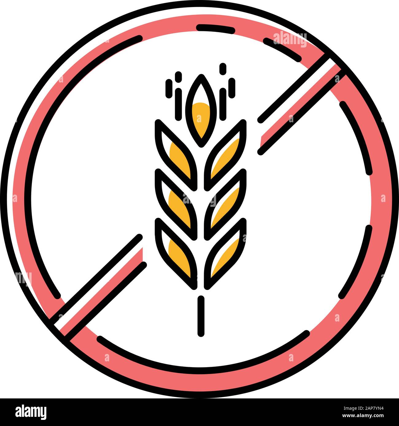 Gluten free color icon. Organic food. Product free ingredient. Healthy ...