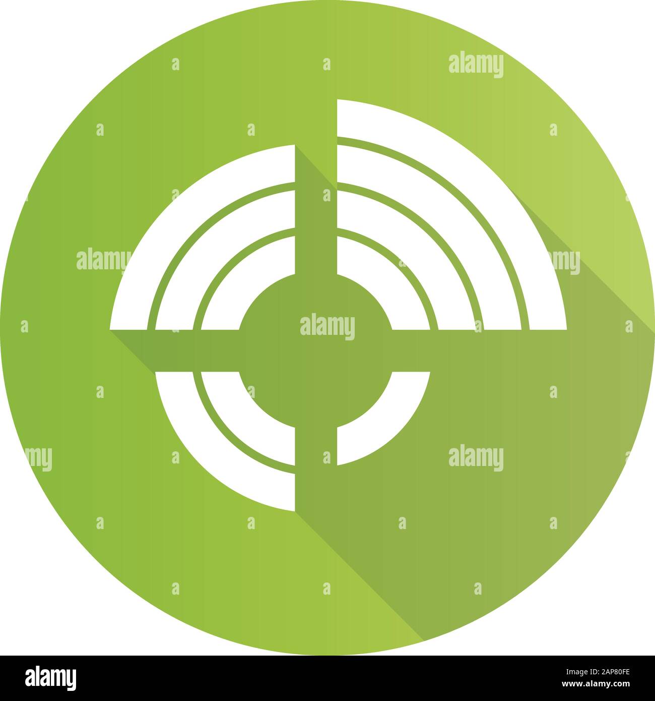 Radial diagram green flat design long shadow glyph icon. Radar diagram ...