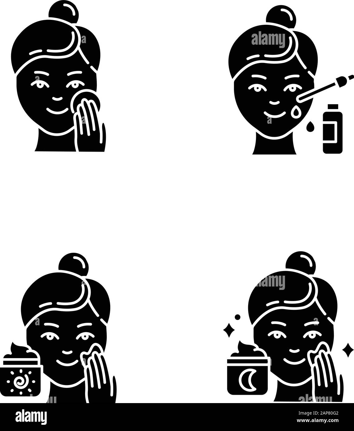 Applying skincare moisturizer on Stock Vector Images - Alamy