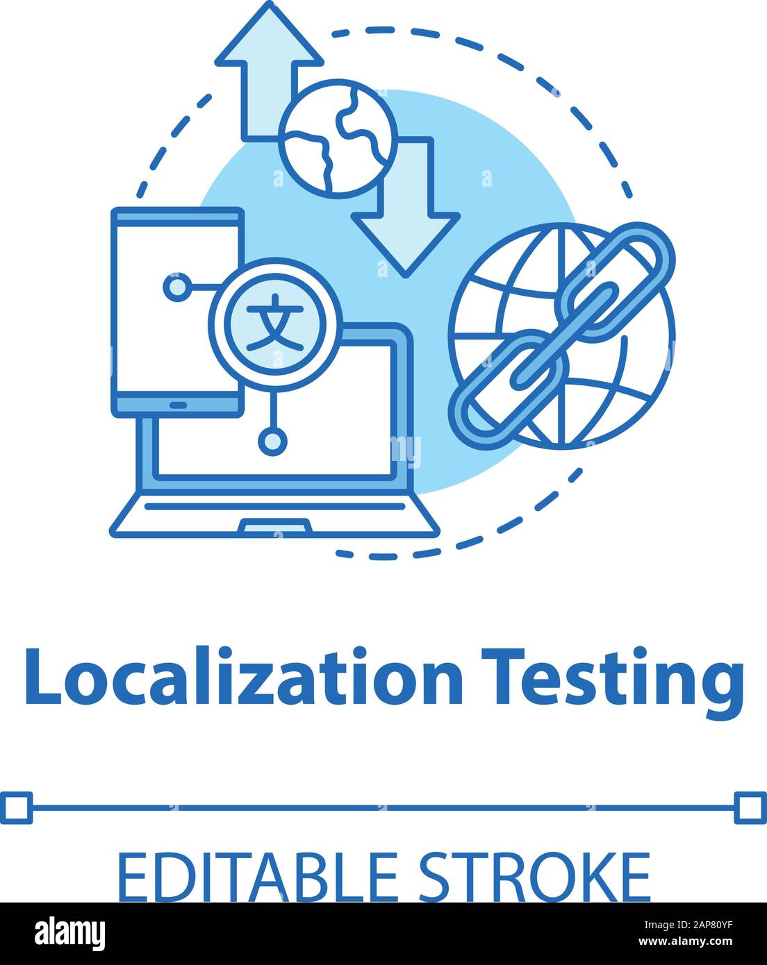 Localization testing turquoise concept icon. Software development stage ... Localization testing turquoise concept icon. Software development stage ...