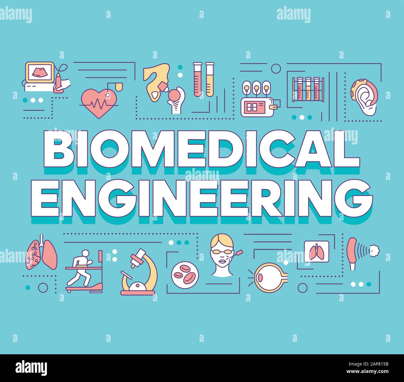 Biomedical engineering word concepts banner. Biotechnology for health ...