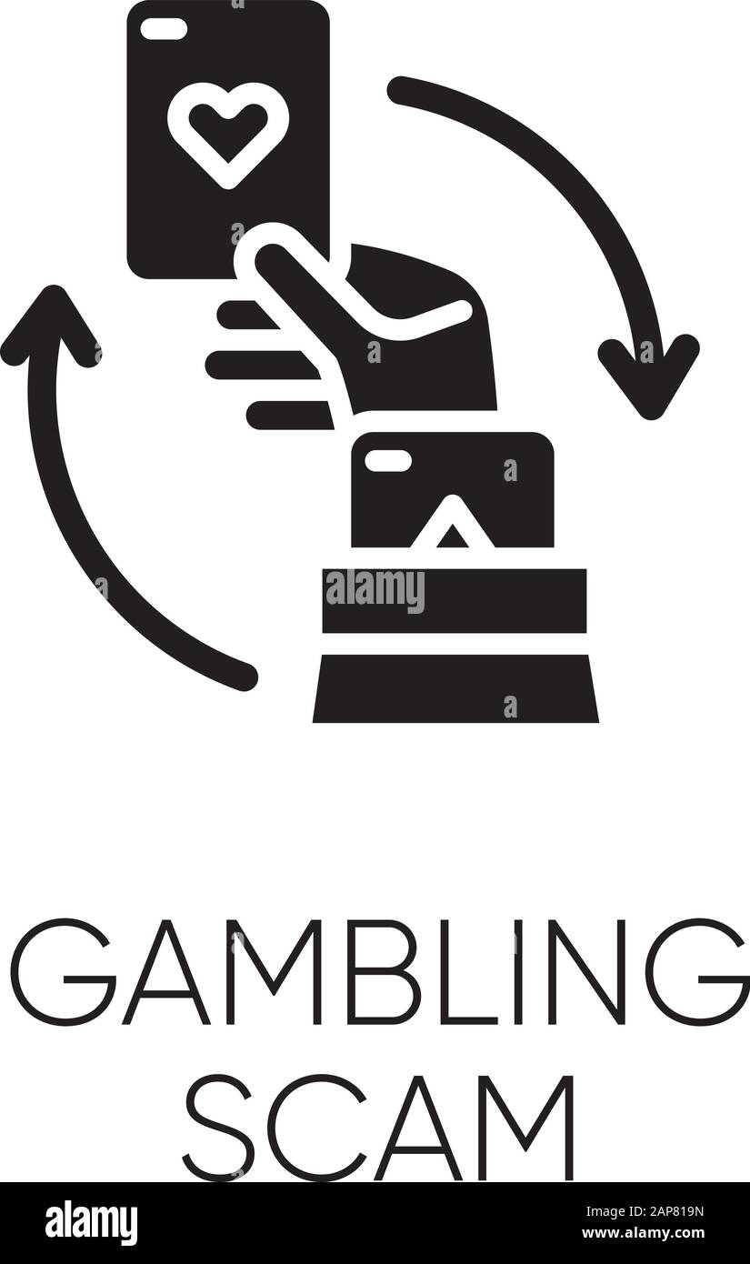 Gambling scam glyph icon. Money betting. Cheating in casino. Hand ...