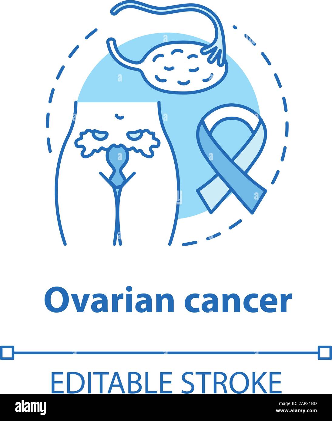 Ovarian cancer concept icon. Oncology idea thin line illustration ...