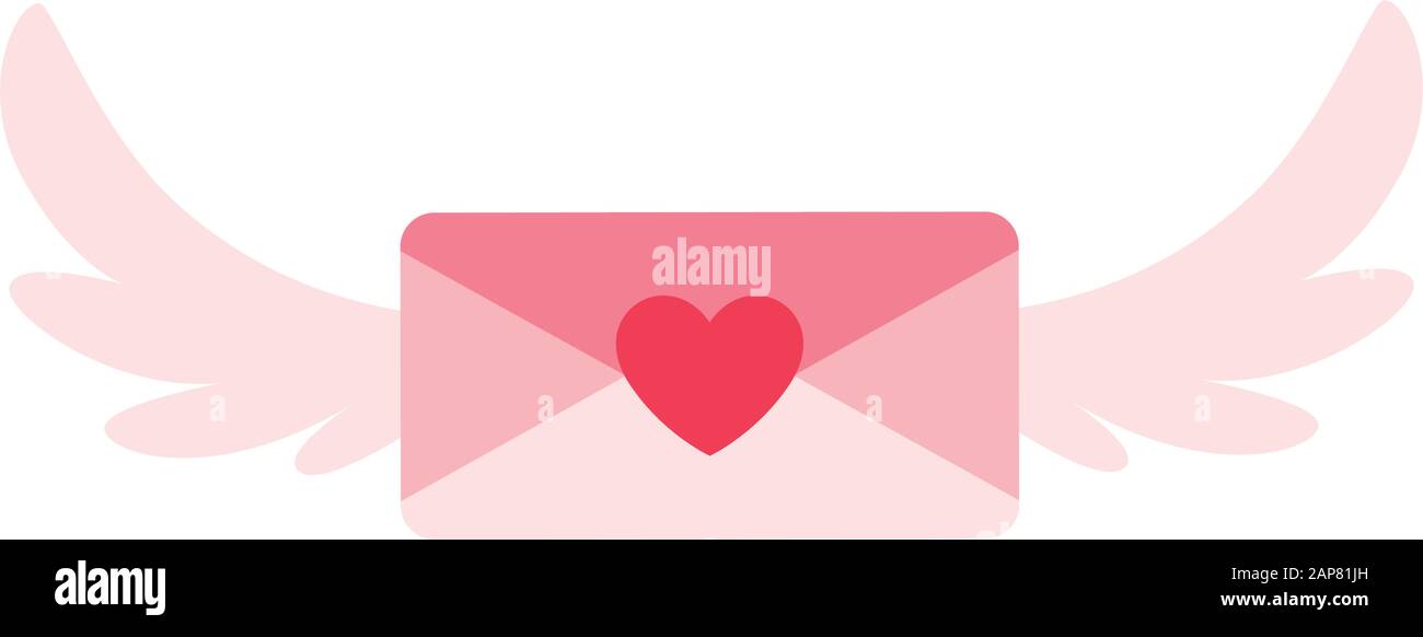 envelope with wings in white background vector illustration design ...