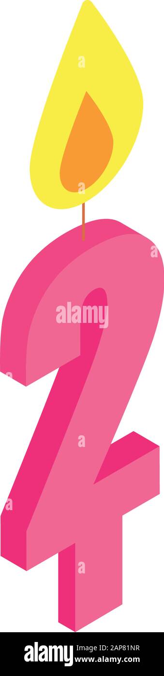 birthday celebration candle number two Stock Vector Image & Art - Alamy
