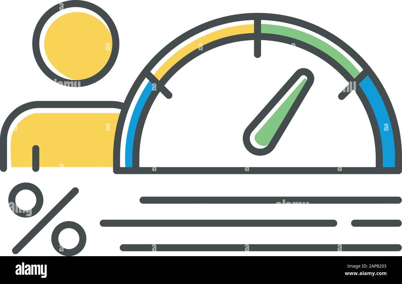 Credit score color icon. Increasing personal interest rate diagram ...
