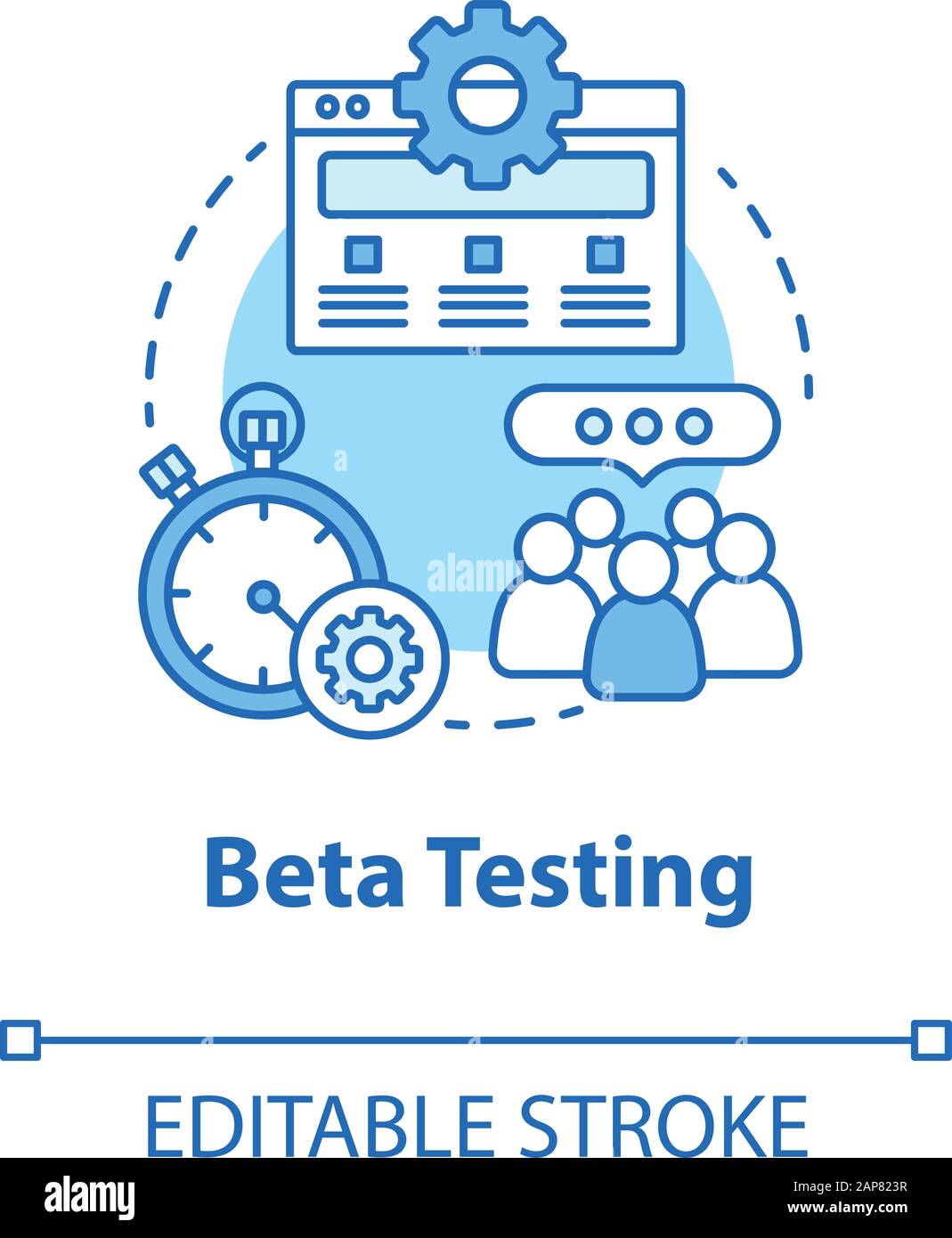 Beta testing turquoise concept icon. Software development stage idea ...