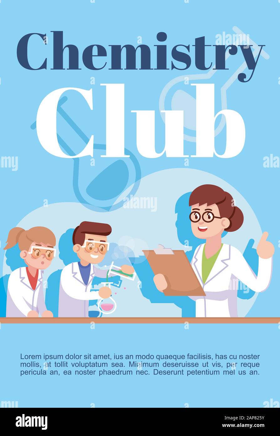 Chemistry club brochure template. Flyer, booklet, leaflet concept with ...