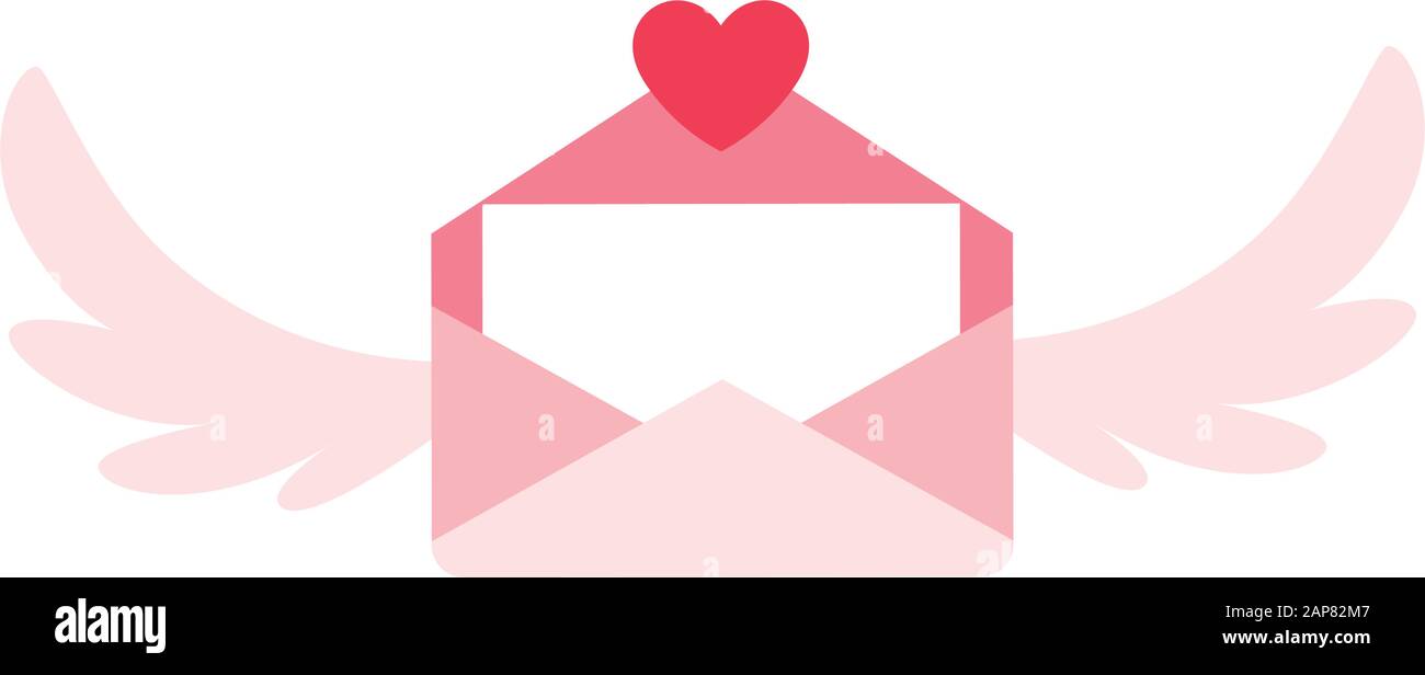 envelope with wings in white background vector illustration design ...