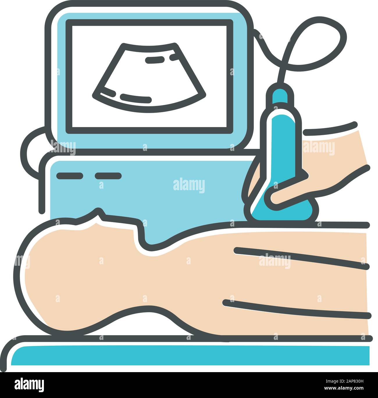 Ultrasound diagnostics color icon. Ultrasonography. Medical procedure ...