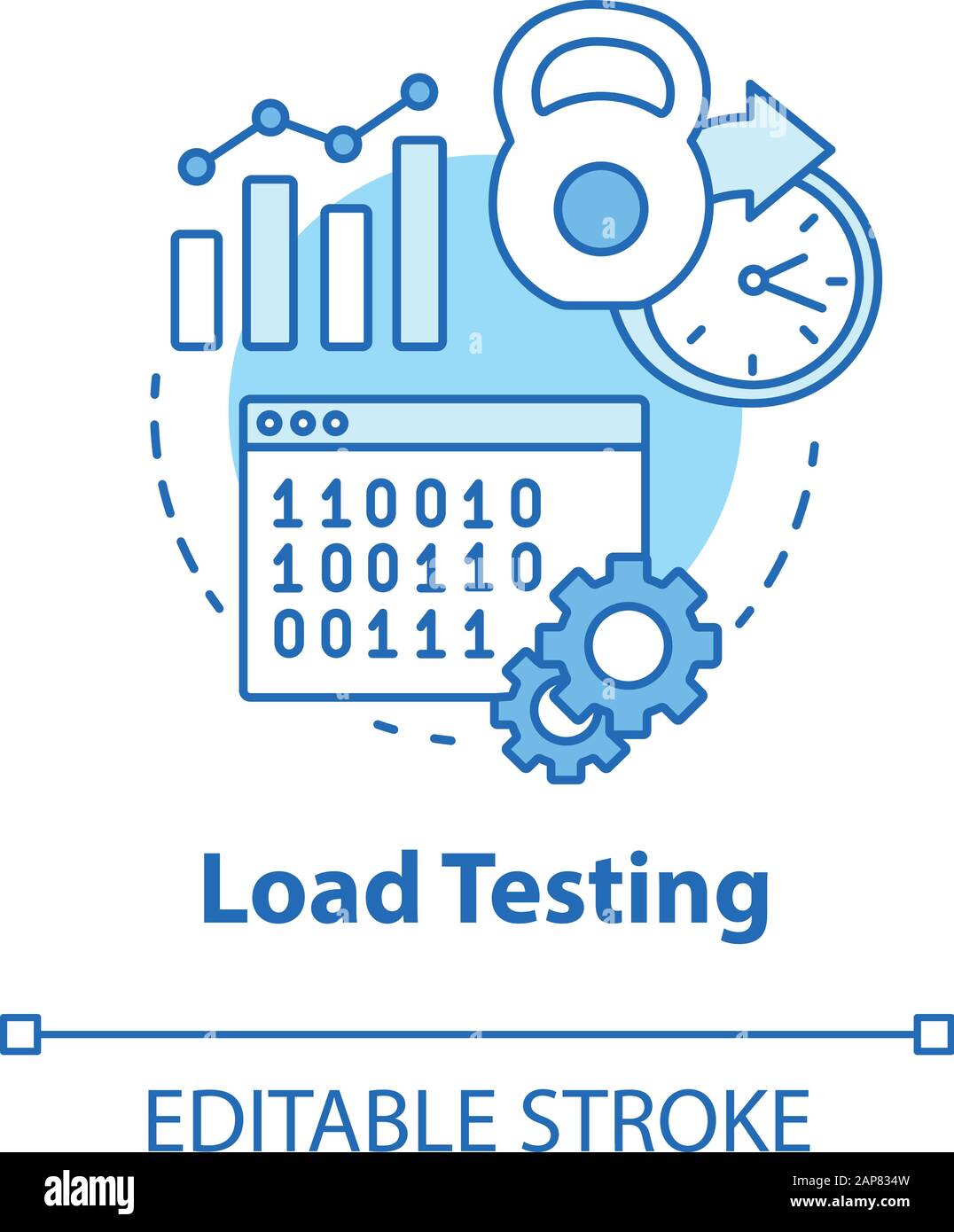 Load Testing Turquoise Concept Icon Software Development Idea Thin Line Illustration System