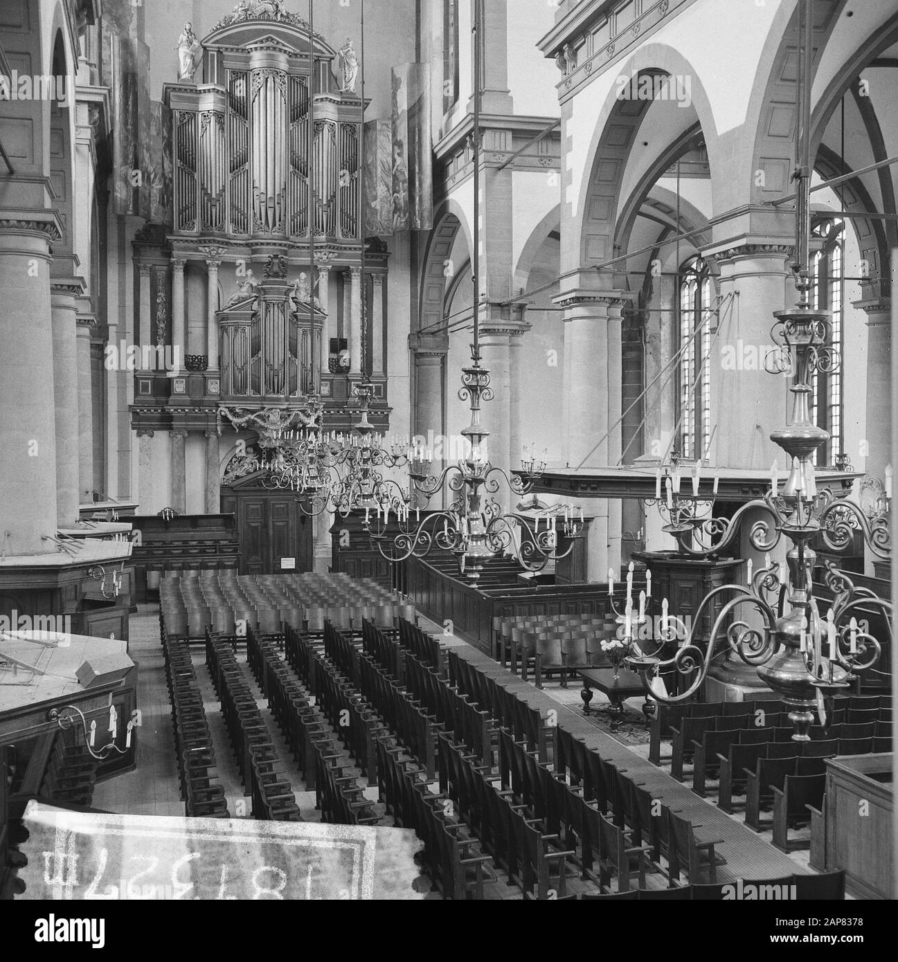Amsterdam. Interior of the Westerkerk with the large organ and the ...