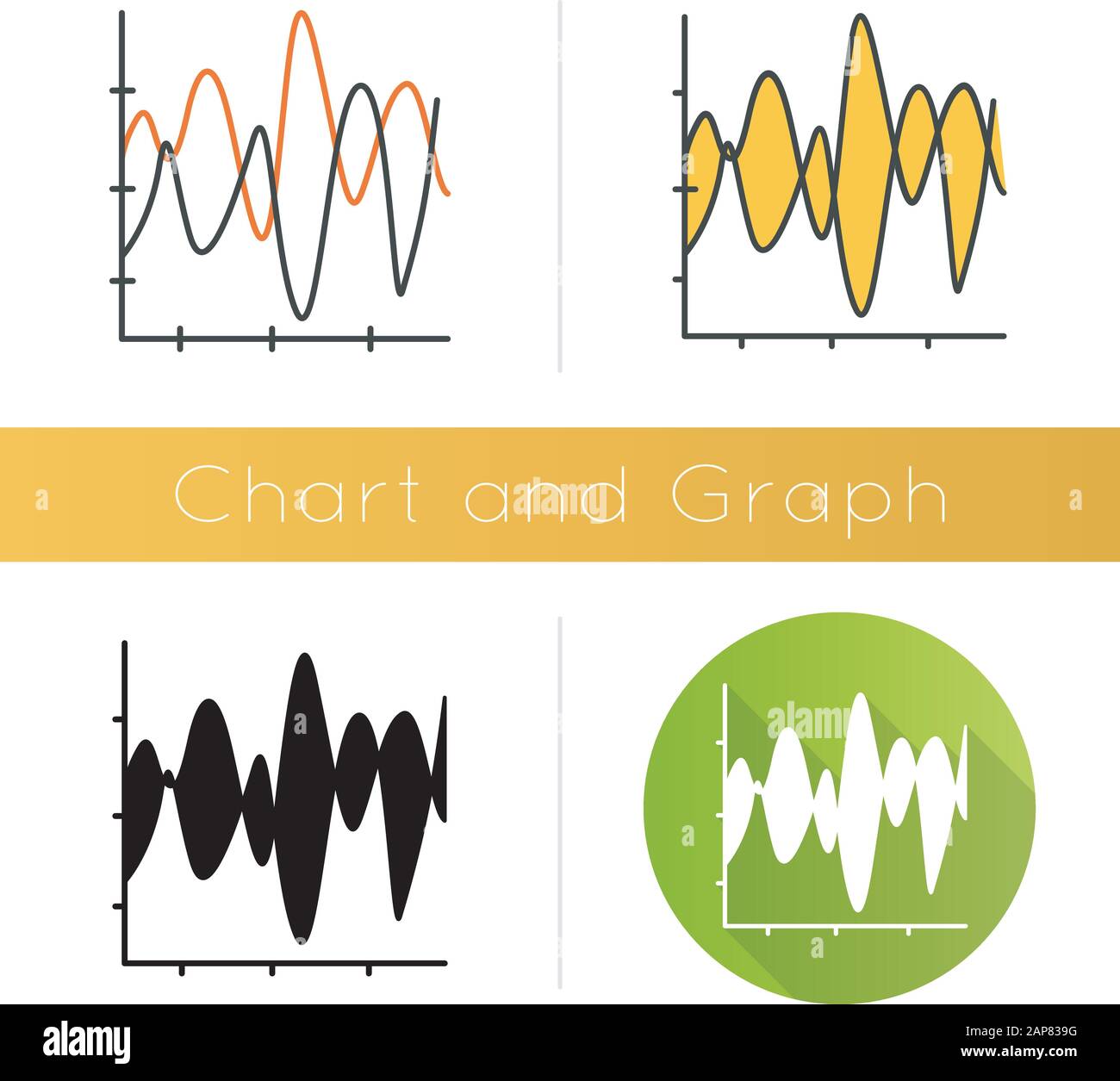 Stream graph icon. Seismic chart. Amplitudes and motion waves ...