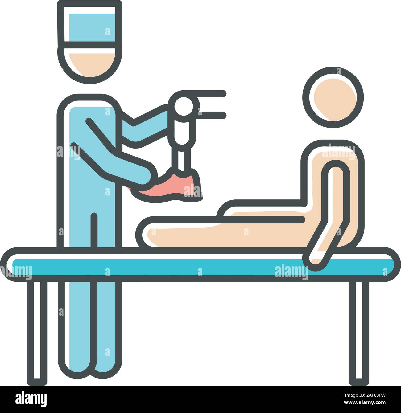 Prosthetics color icon. Medical nonsurgical procedure. Doctor, patient ...