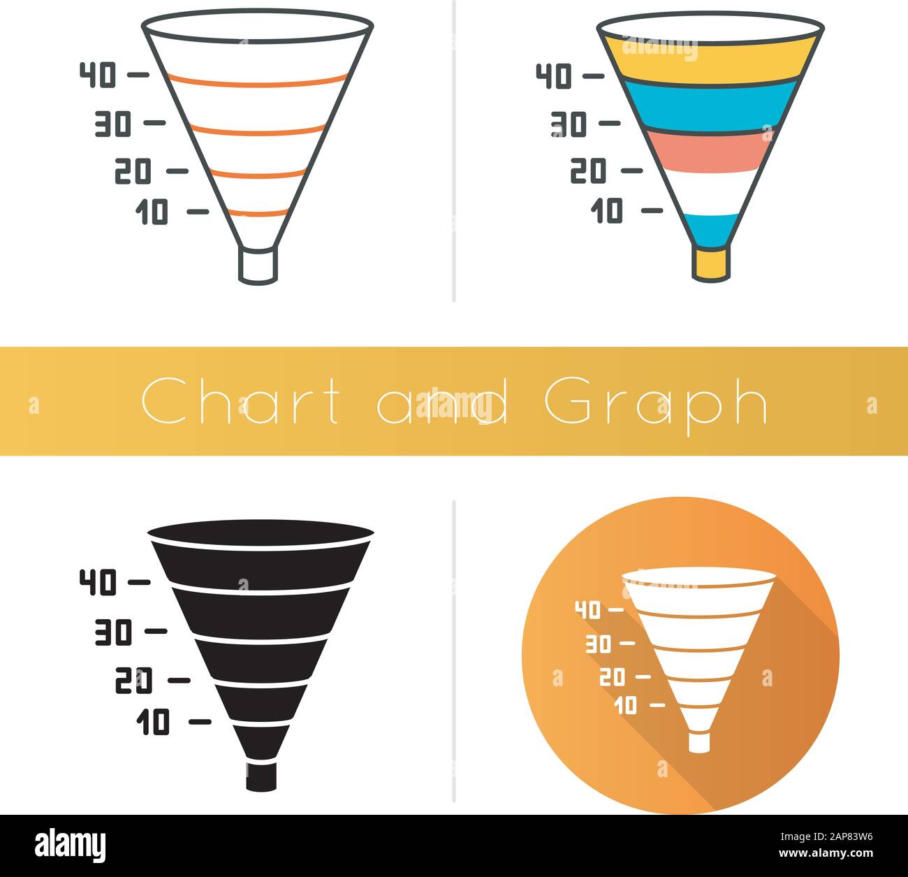 Funnel graph icon. Marketing strategy chart. Conversion economic plan ...