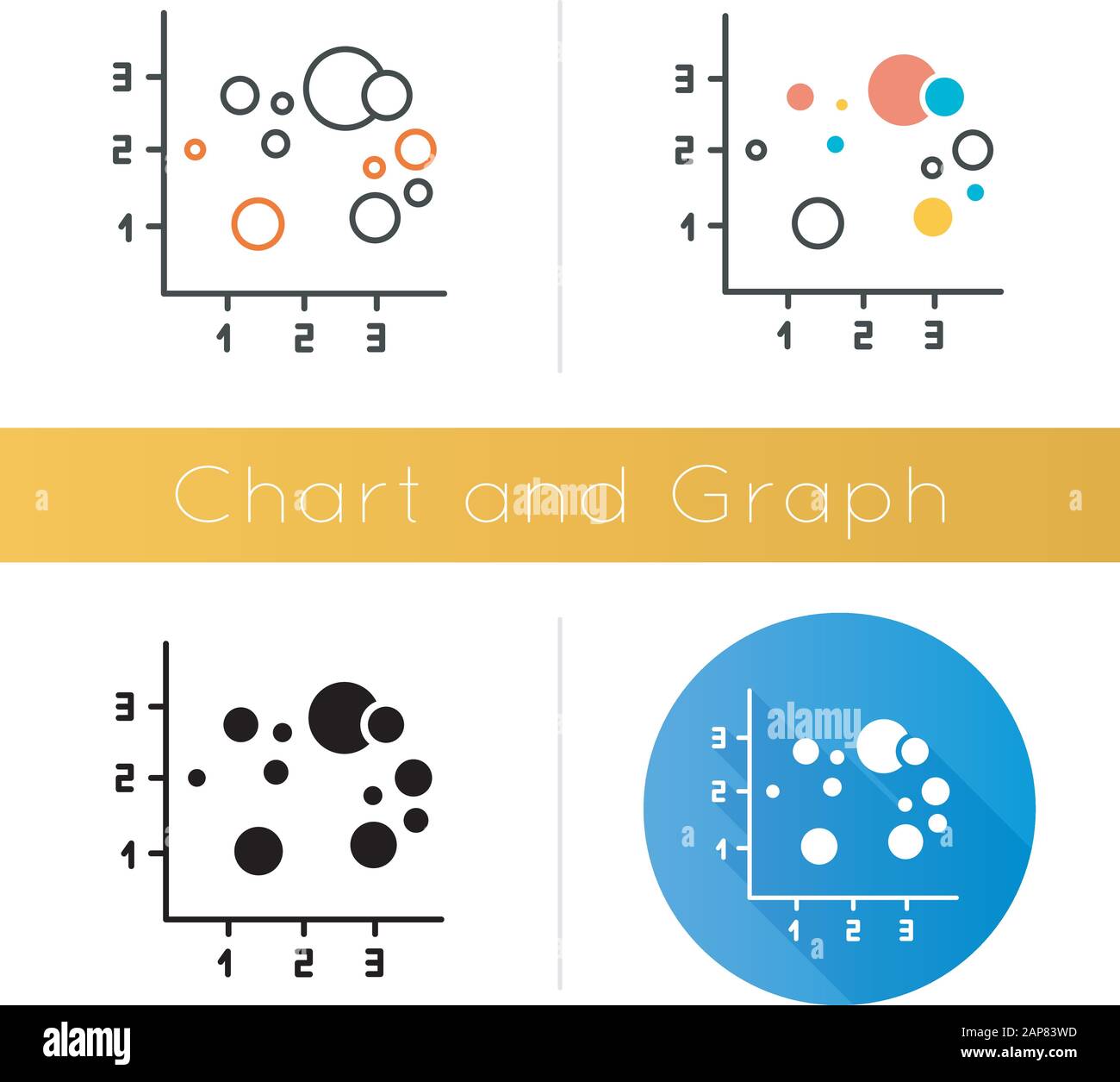 Bubble chart icon. Scatter graph. Information integration presentation ...