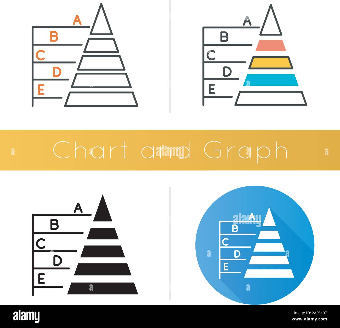 Pyramid graph icon. Information hierarchy chart. Business model ...