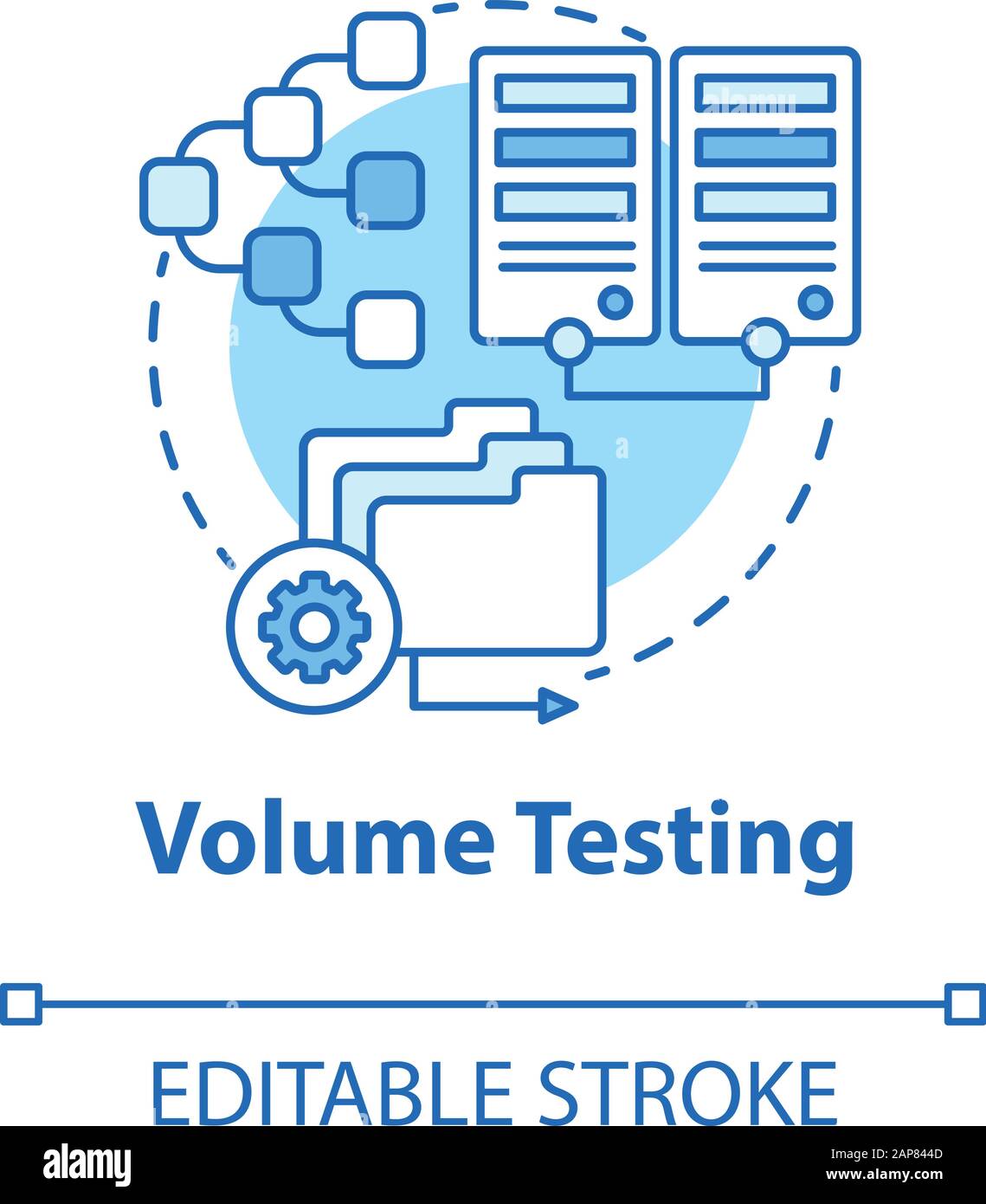 Volume testing turquoise concept icon. Software development stage idea ...