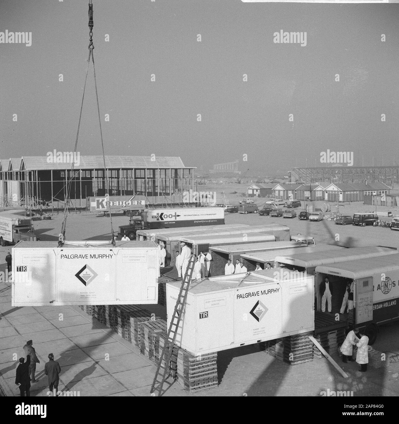 Trucks transport containers unloaded hi-res stock photography and ...