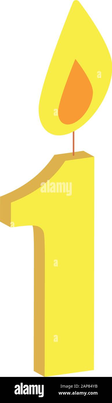 birthday celebration candle number one Stock Vector Image & Art - Alamy