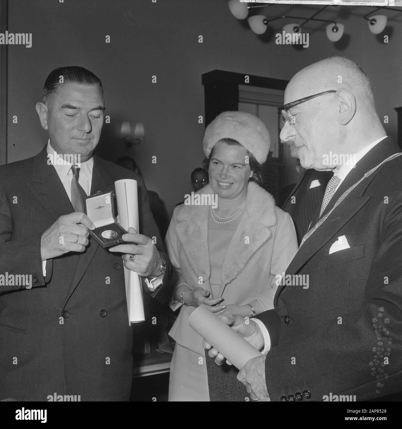 Shipbuilder Cornelis Verolme at his appointment as honorary citizen of ...