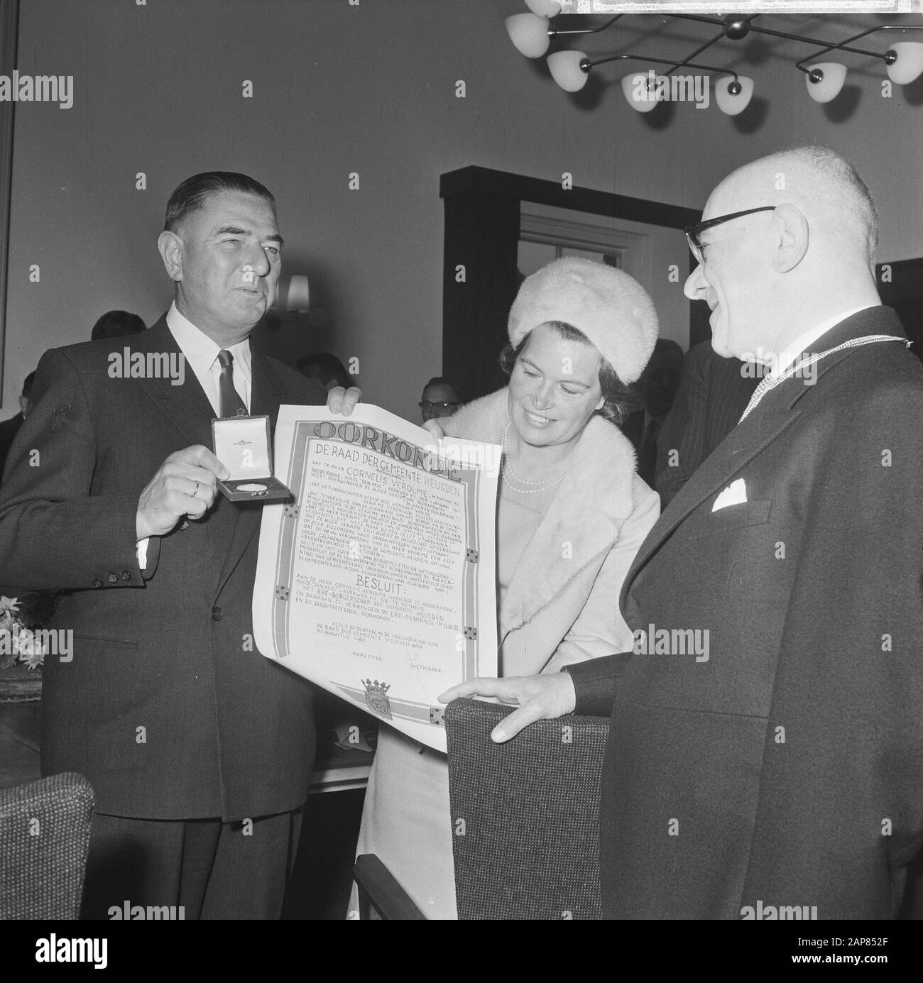 Shipbuilder Cornelis Verolme at his appointment as honorary citizen of ...