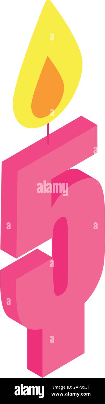 birthday celebration candle number five Stock Vector Image & Art - Alamy