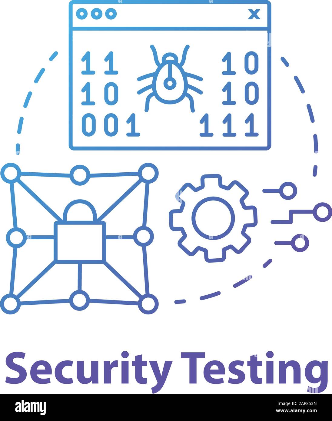 Security Testing Concept Icon Software Development Stage Idea Thin Line Illustration Safety