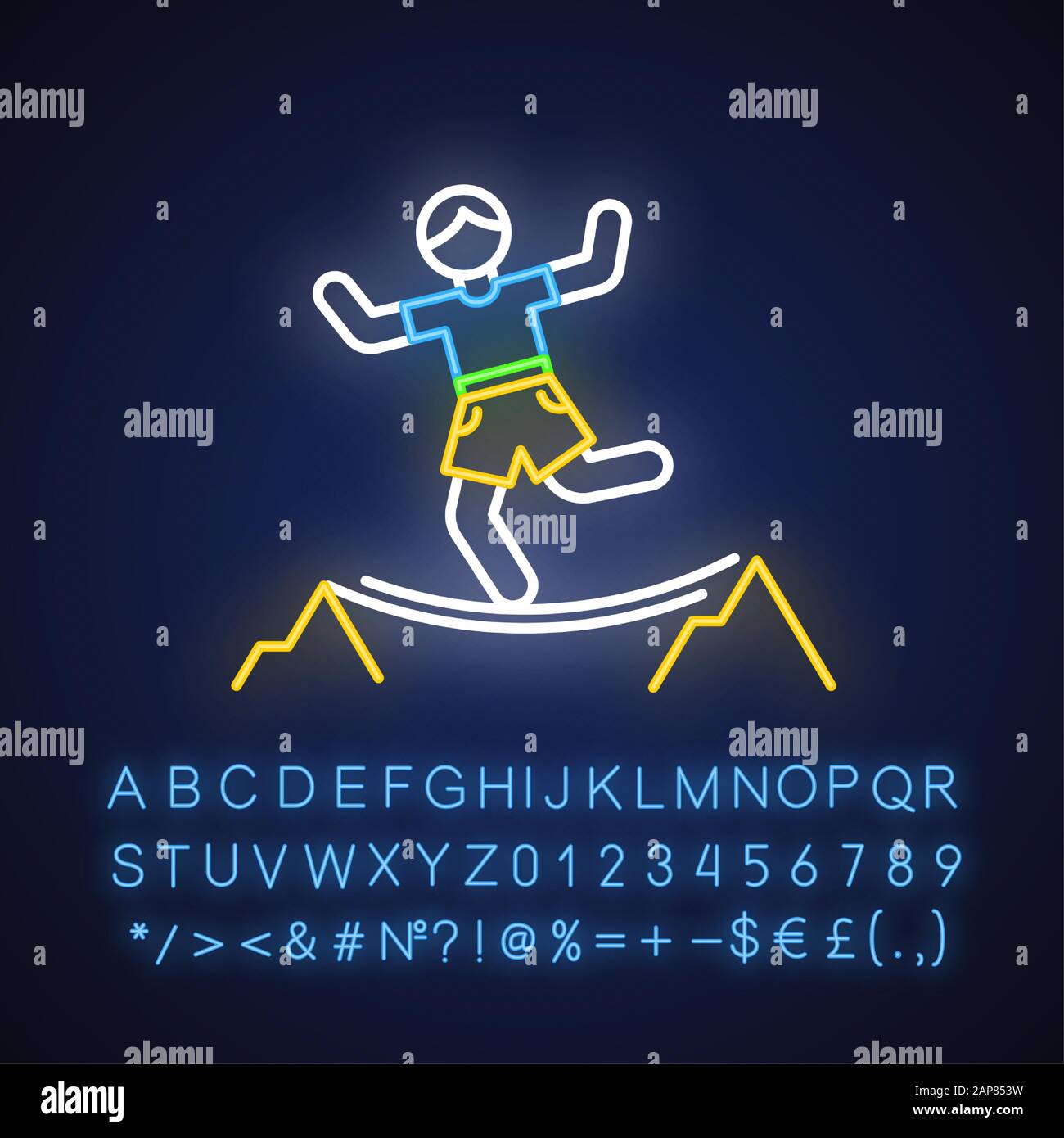 Slack line walking Stock Vector Images - Alamy