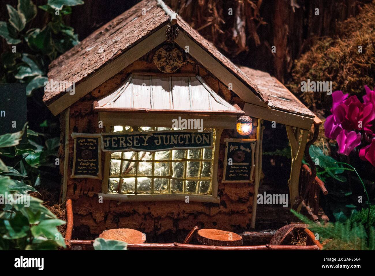 Model of Jersey Junction building in the train garden at the Frederik ...