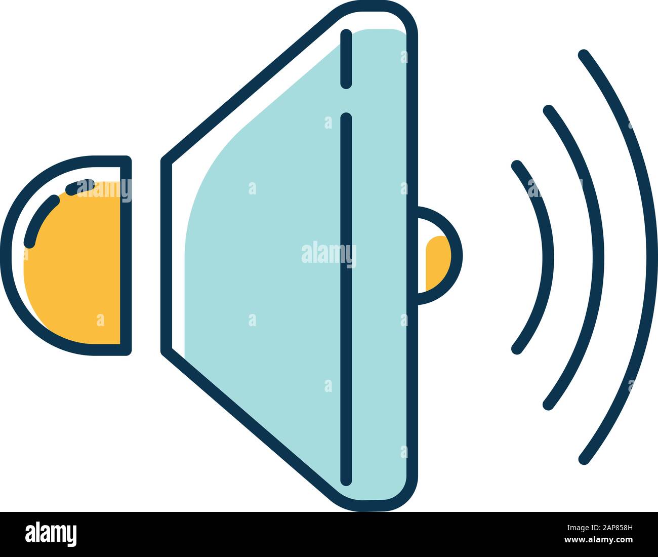 Blue sound speaker color icon. Volume control idea. Loudspeaker ...