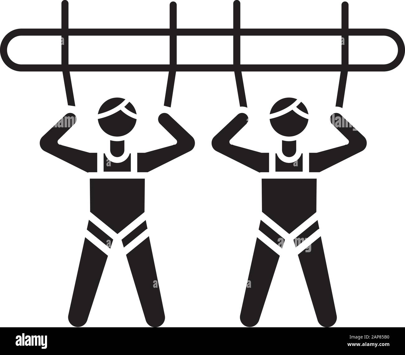 Mountain giant swing glyph icon. Amusement park attraction. Canyon ...