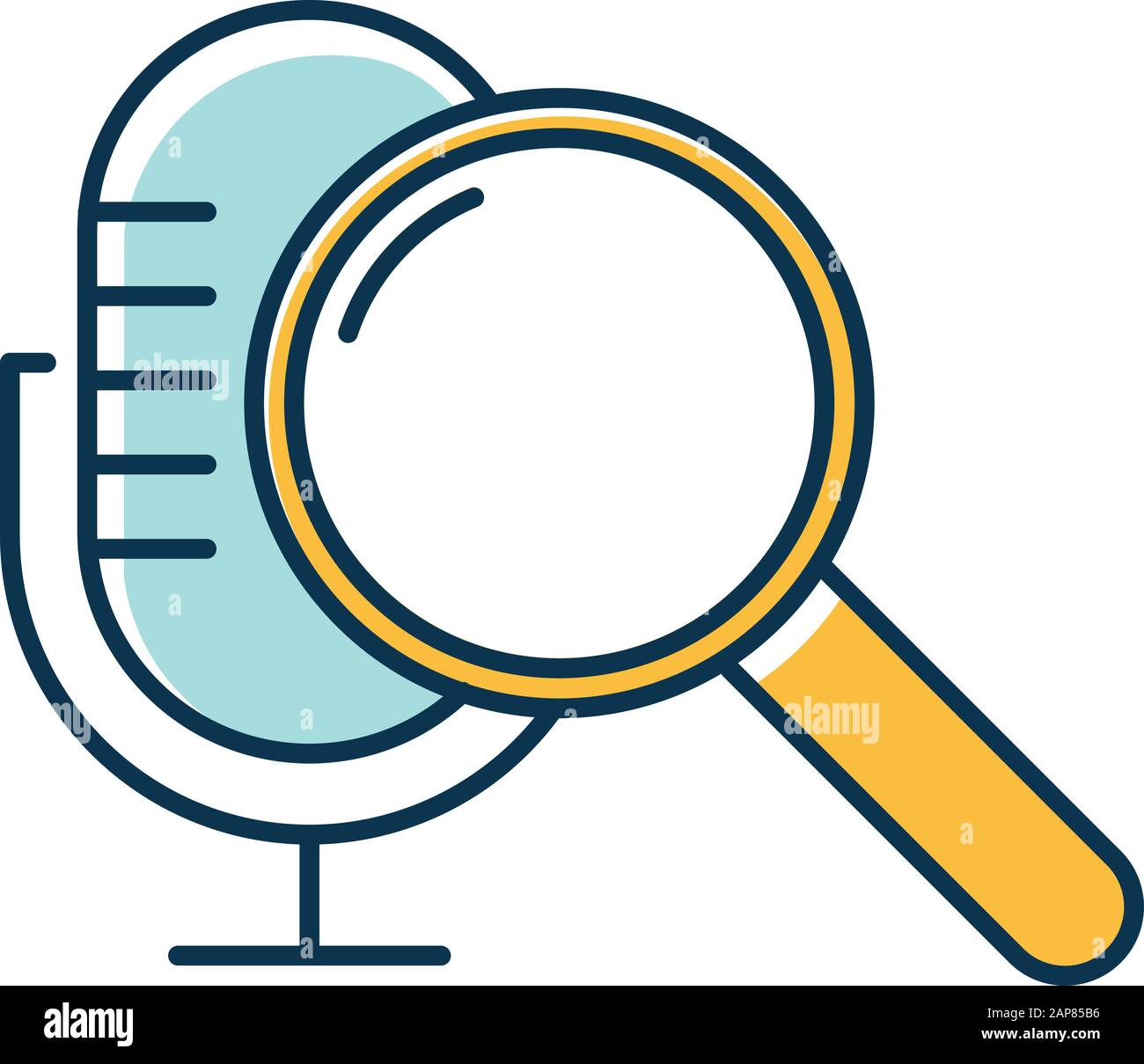 Blue voice search command color icon. Sound request idea. Microphone ...