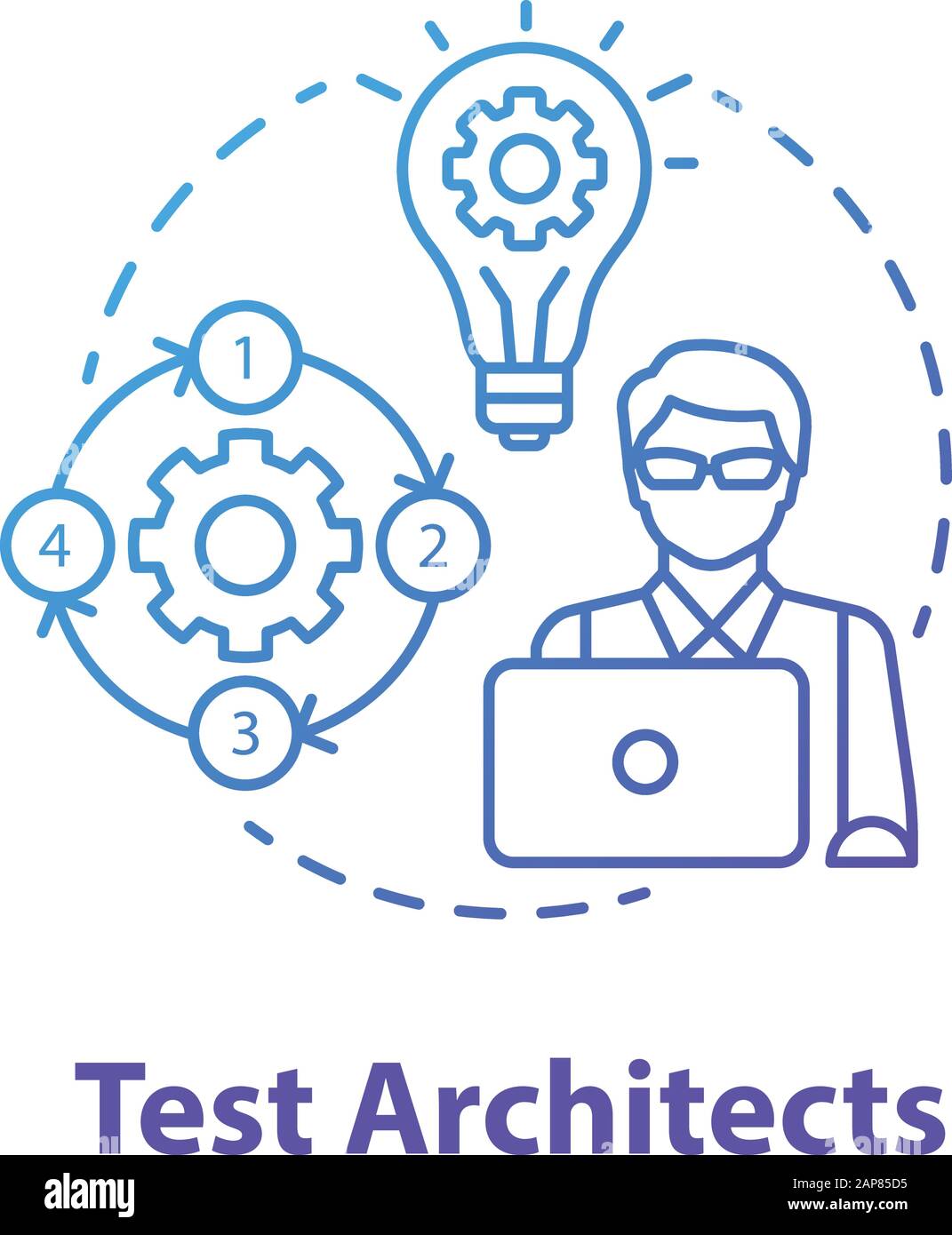 Test architects concept icon. Software development idea thin line ...
