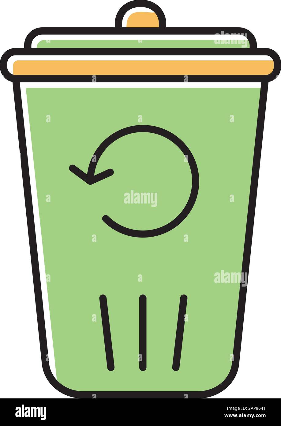 Recycling service green color icon. Converting waste materials. Garbage ...