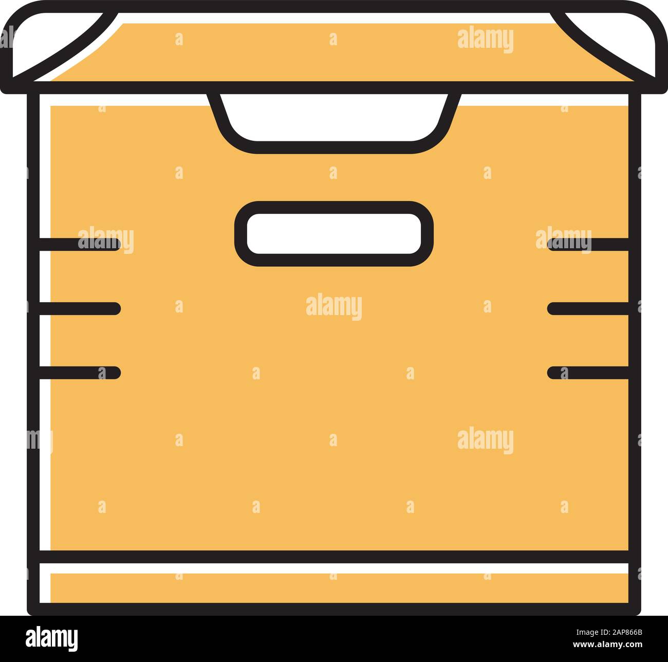 Storage yellow color icon. Chest. Box for storing goods. Allocated ...