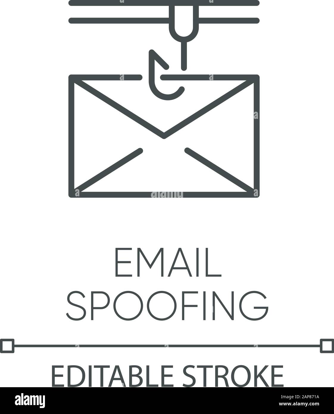 Email spoofing linear icon. Illegitimate business. Forged sender ...