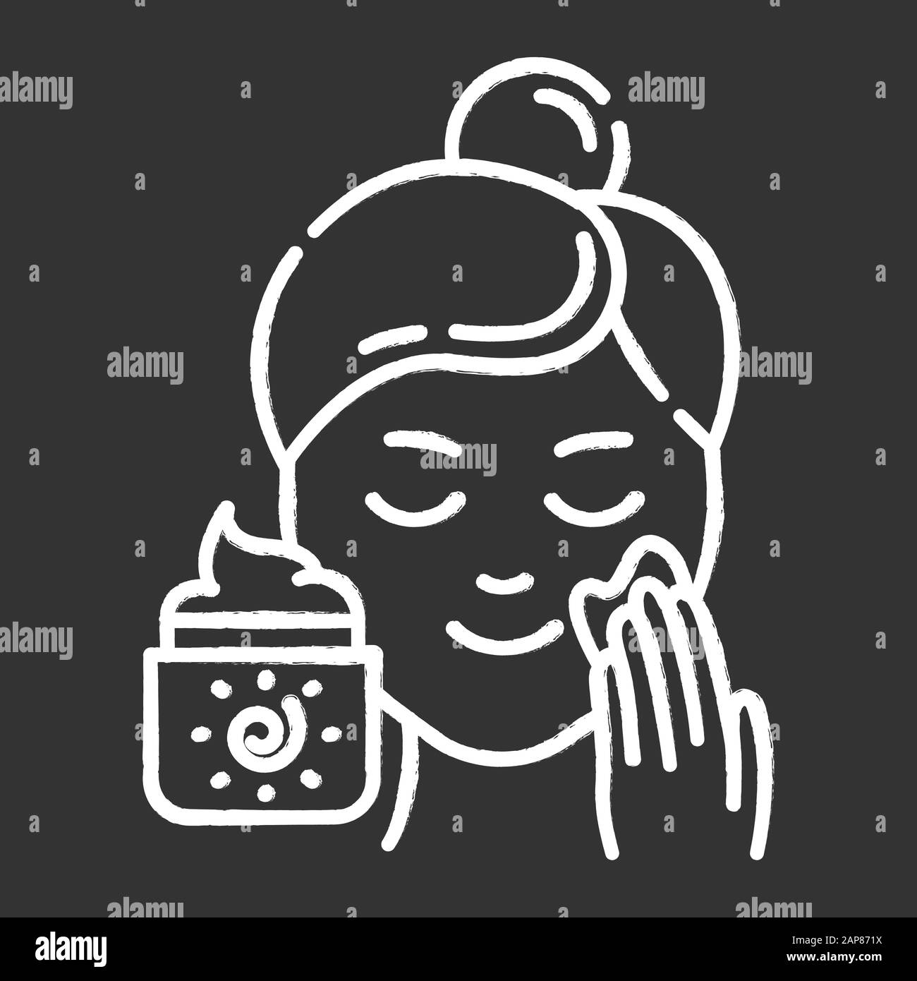 Woman apply sun cream face Stock Vector Images - Alamy