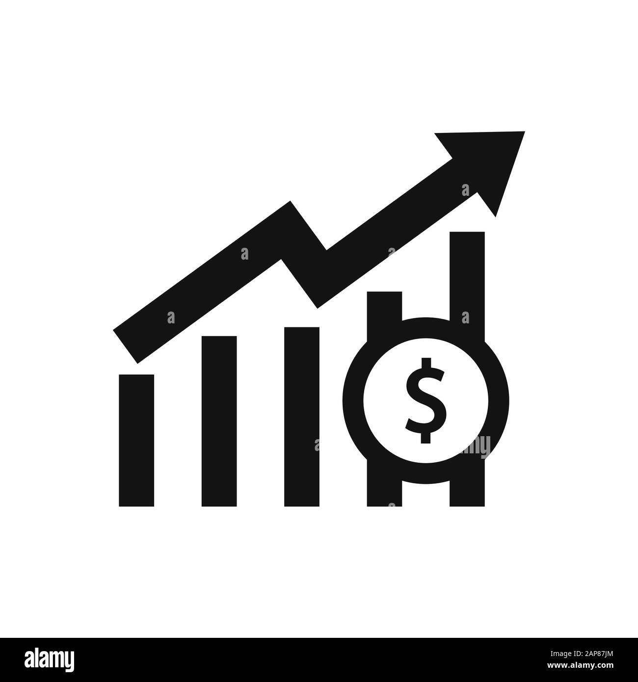 Profit graph vector icon in modern design style for web site and mobile ...