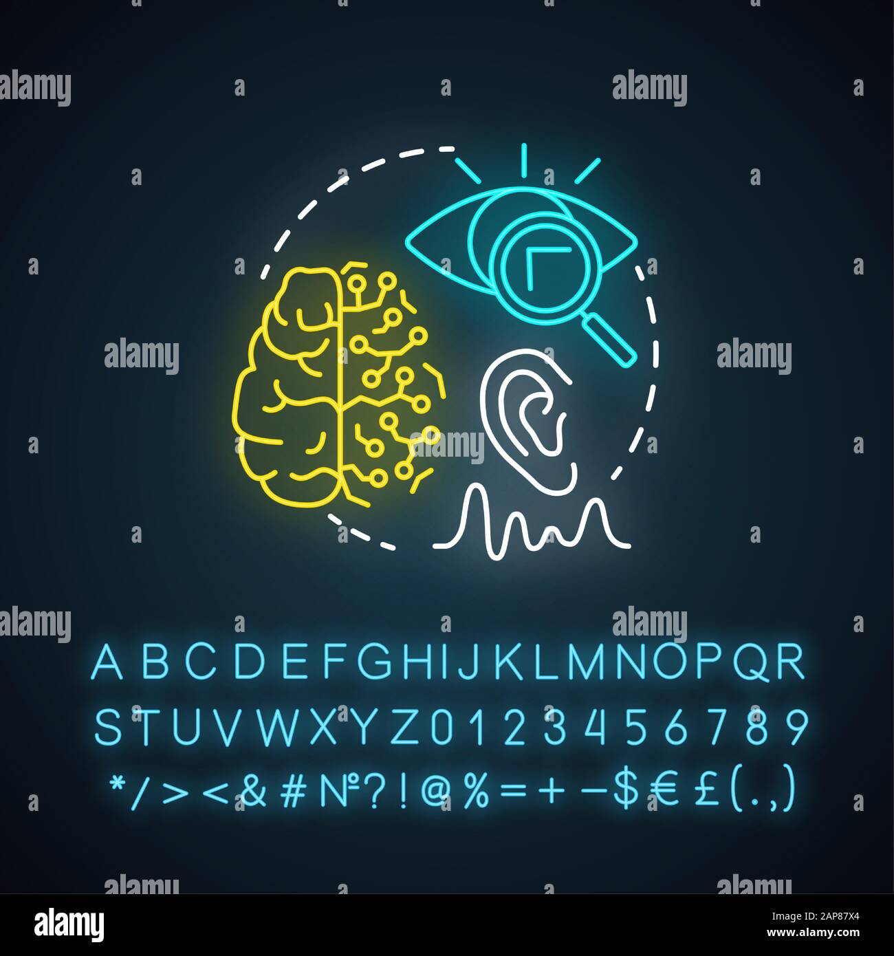 Vision intelligence and machine learning neon light concept icon. Smart ... Vision intelligence and machine learning neon light concept icon. Smart ...