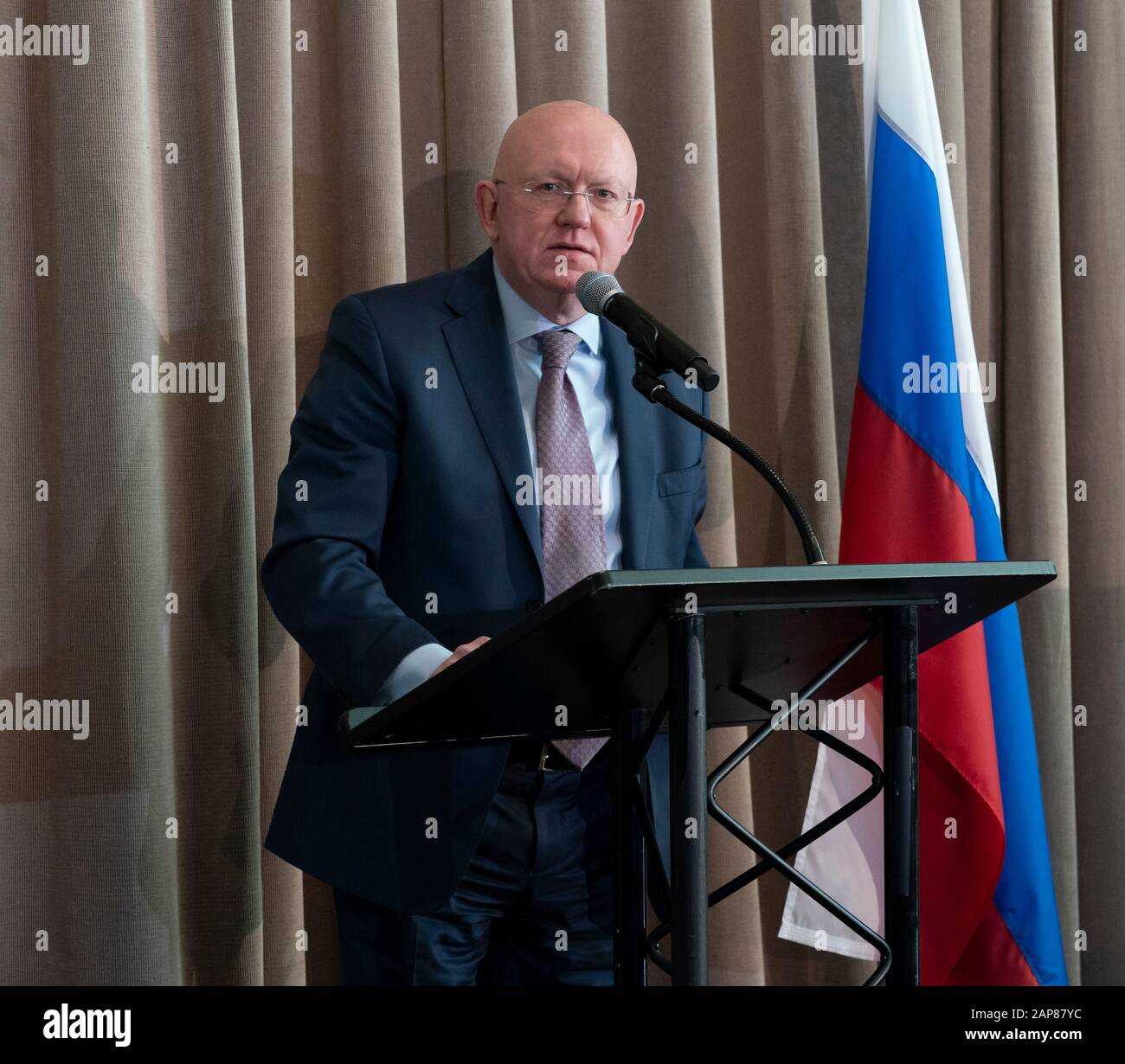 New York Ny January 21 2020 Russia Ambassador Vassily Nebenzia