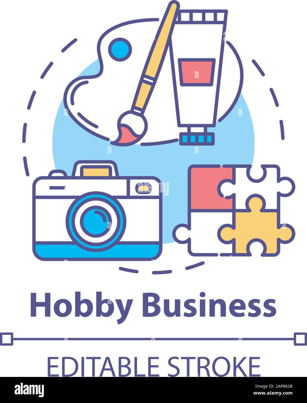 Hobby business concept icon. Amusement freetime activity. Creative work ...