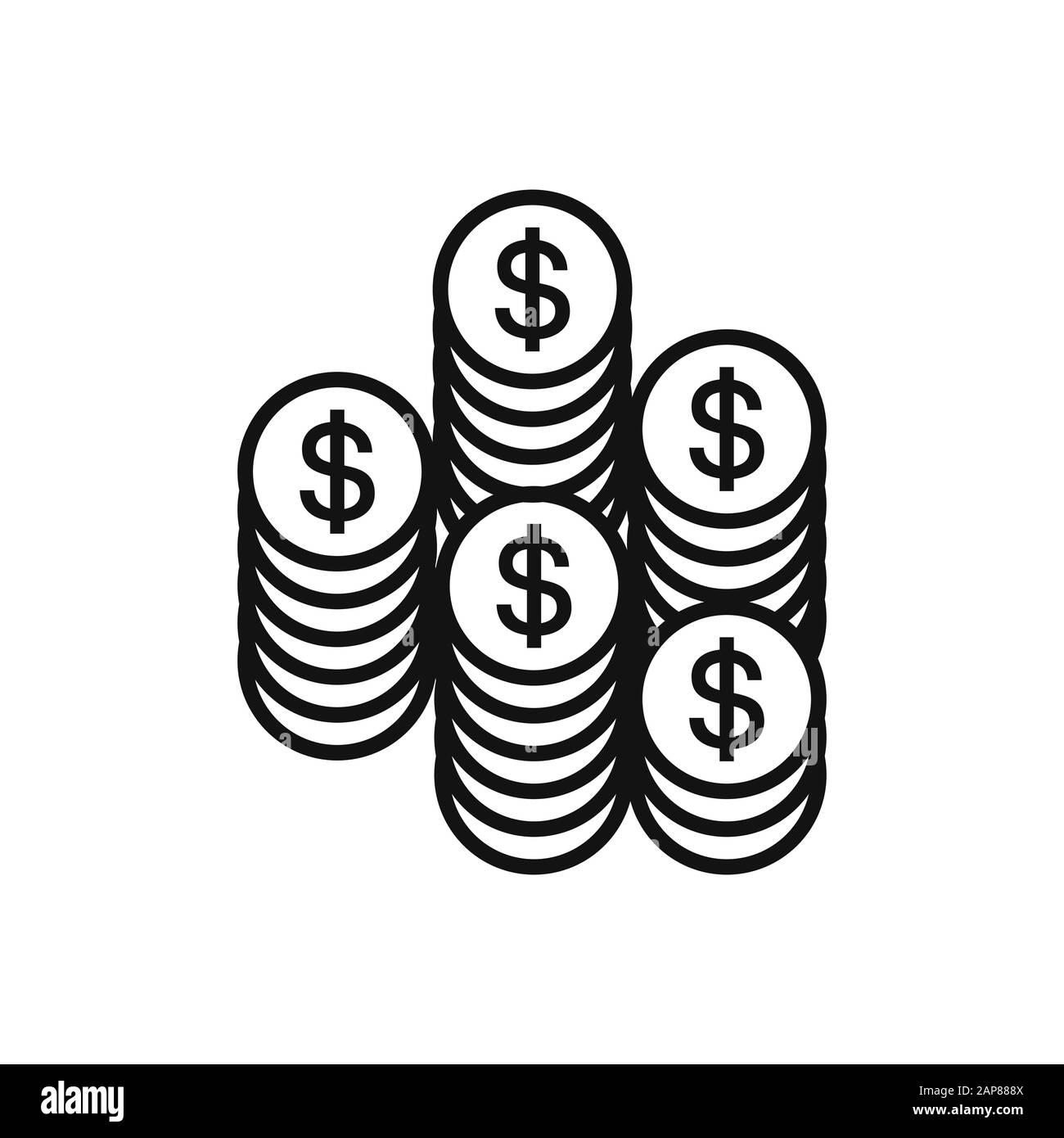 Coins vector icon in modern design style for web site and mobile app ...